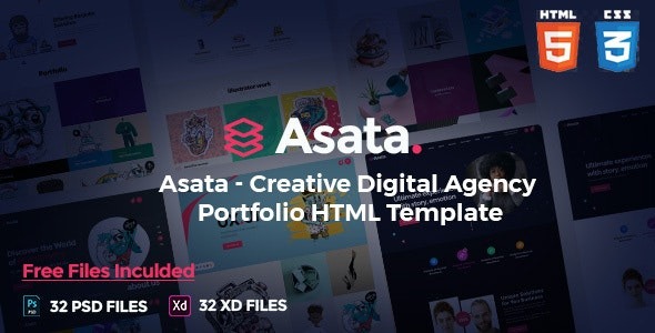 Asata v1.0 Creative Digital Agency Portfolio Template Nulled
