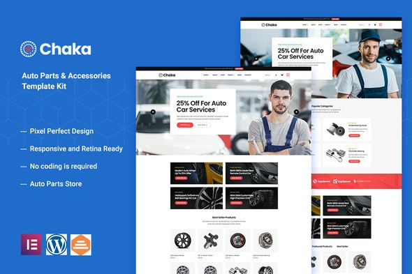 Chakta - Auto Parts Store & Accessories Elementor Template Kit Nulled