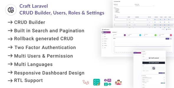 [fixed ] Craft Laravel Admin Panel V1 0 1 Crud Builder Users Role Permissions And Settings Nulled