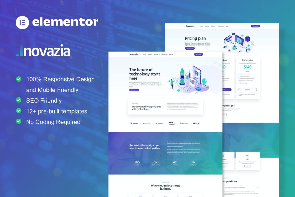 Inovazia - IT Services Elementor Pro Full Site Template Kit Nulled