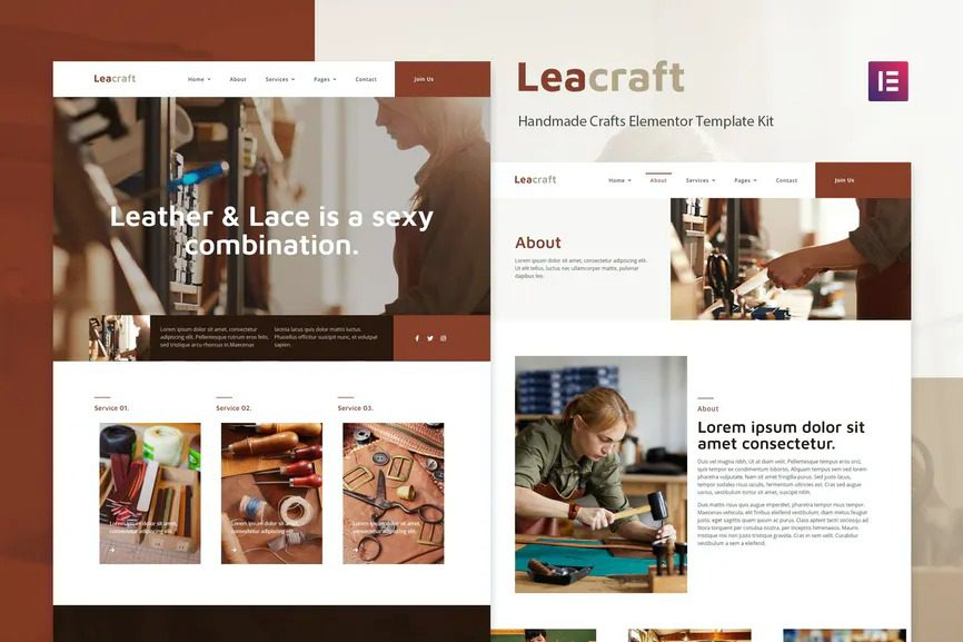 Leacraft - Handmade Crafts Elementor Template Kit Nulled