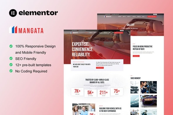 Mangata - Car Painting & Repair Elementor Template Kit [Activated] Nulled