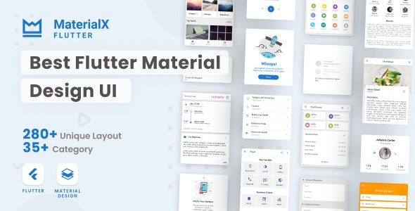 MaterialX Flutter v2.3 Flutter Material Design UI Components Nulled