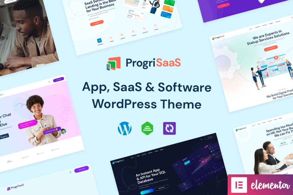 ProgriSaaS v1.1.8 Creative Landing Page WordPress Theme Nulled