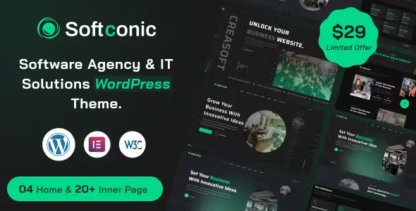 Softconic (v1.1) Software and IT Solutions WordPress Theme Nulled